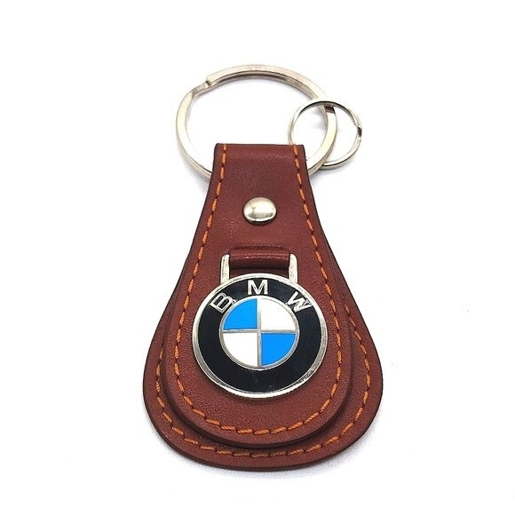 BMW | Accessories | Authentic Vintage Bmw Brown Leather Logo Keychain ...